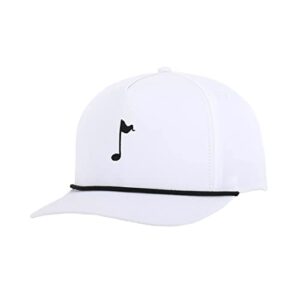 Golf Made Me Do It Melody Rope Hat - Adjustable Snapback Golf Hat, One Size Fits All (White/Black)