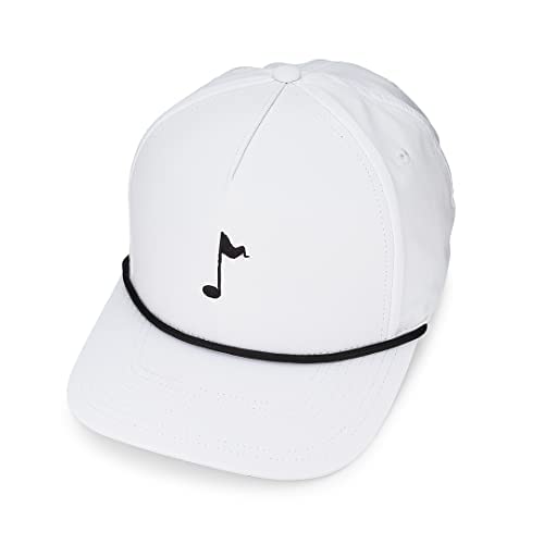 Golf Made Me Do It Melody Rope Hat - Adjustable Snapback Golf Hat, One Size Fits All (White/Black)