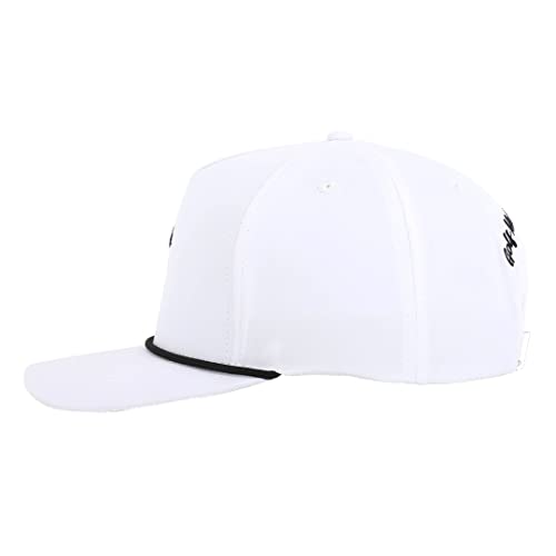 Golf Made Me Do It Melody Rope Hat - Adjustable Snapback Golf Hat, One Size Fits All (White/Black)