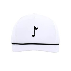 Golf Made Me Do It Melody Rope Hat - Adjustable Snapback Golf Hat, One Size Fits All (White/Black)