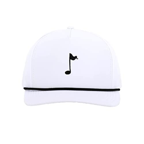 Golf Made Me Do It Melody Rope Hat - Adjustable Snapback Golf Hat, One Size Fits All (White/Black)