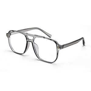 feisedy blue light blocking glasses fake nerd clear square computer lightweight pilot glasses frame oversized b2866