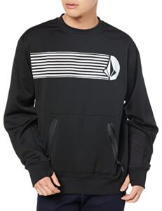 volcom men's let it storm crew riding snowboard fleece sweatshirt, black s3, medium