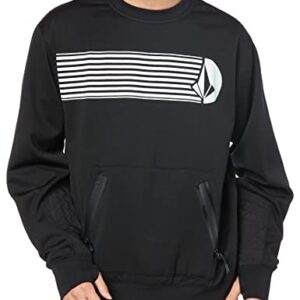 Volcom Men's Let It Storm Crew Riding Snowboard Fleece Sweatshirt, Black S3, Medium