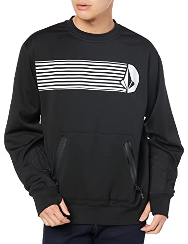 Volcom Men's Let It Storm Crew Riding Snowboard Fleece Sweatshirt, Black S3, Medium