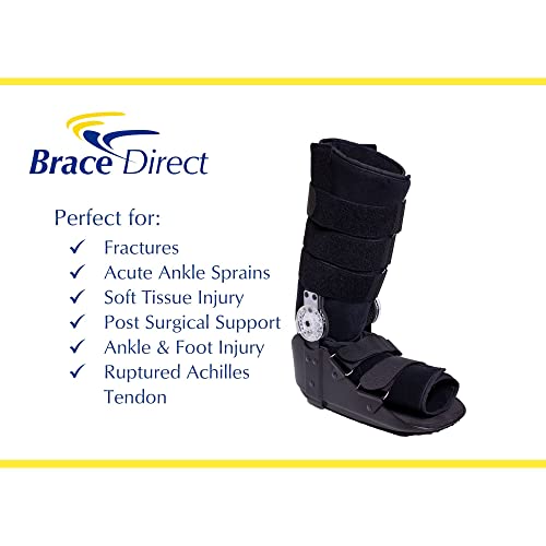 Brace Direct ROM CAM Walker Custom Fit Moldable Uprights Fracture Boot- Tall- Range of Motion Walking Boot for Ankle Injury, Fractures, Broken Foot