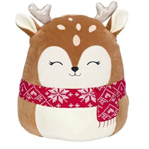 Squishmallows Official Kellytoy 12 Inch Soft Plush Squishy Toy Animals (Dawn Deer Red Scarf)