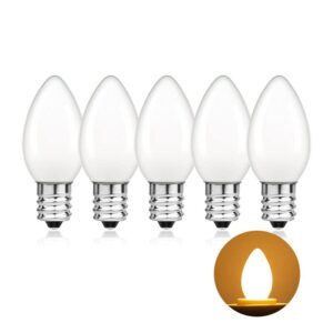 low watt led light bulbs 0.5w equivalent 5w incandescent small night light bulb warm white 2700k milky c7 candelabra led light bulbs for wall lamp chandeliers e12 screw base low lumens light bulbs