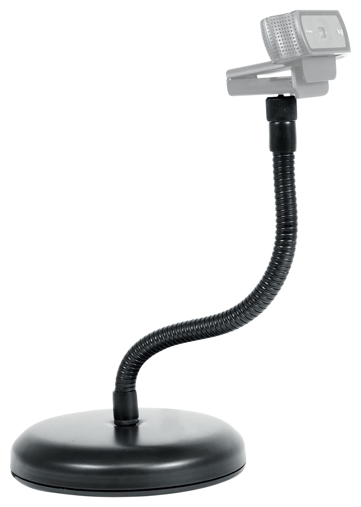 Rockville RDMS7 Desktop Mic Stand w 11.8" Gooseneck+Weighted Base+Webcam Adapter