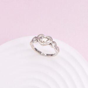 925 Sterling Silver Cute Animal Engraved Always in My Heart Guinea Pig Pet Hamster Ring for Women Memorial Gift, Size 7