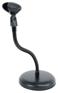 rockville rdms7 desktop mic stand w 11.8" gooseneck+weighted base+webcam adapter