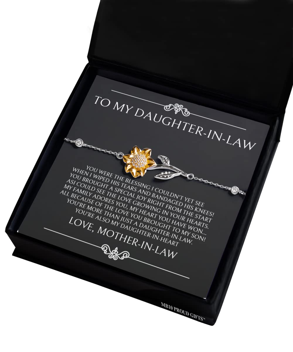 Daughter in Law Bracelet, To My Daughter-in-Law Gifts For Birthday, Valentine's Day, Wedding Day, Future Daughter-in-Law Gifts From Mother-in-Law, Silver Plated Zinc, Cubic Zirconia