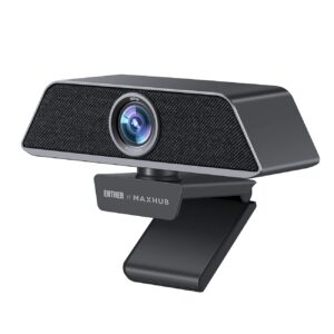 Enther & MAXHUB 4K Stream Webcam with Microphone,Autoframing,Ultra 4K HD Video Calling,Noise-Canceling mic,HD Auto Light Correction,Wide Field of View,Works with Microsoft Teams,Zoom,Google Voice