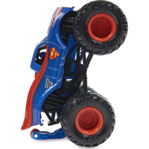 Monster Jam 2021 Spin Master 1:64 Diecast Monster Truck with Wheelie Bar: Heroes and Villains Superman,unisex-children