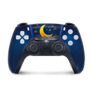 tacky design ps5 skin blue clouds skin for ps5 controller skin moon, vinyl 3m stickers ps5 controller cover decal full wrap ps5 skins