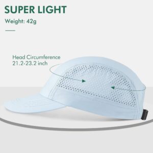 zowya Cool Sun Hat Outdoor Sport Cap Breathable Quick Drying Waterproof Unstructured Running Climbing for Men Women Light Blue, Light Thin Soft Night Reflection