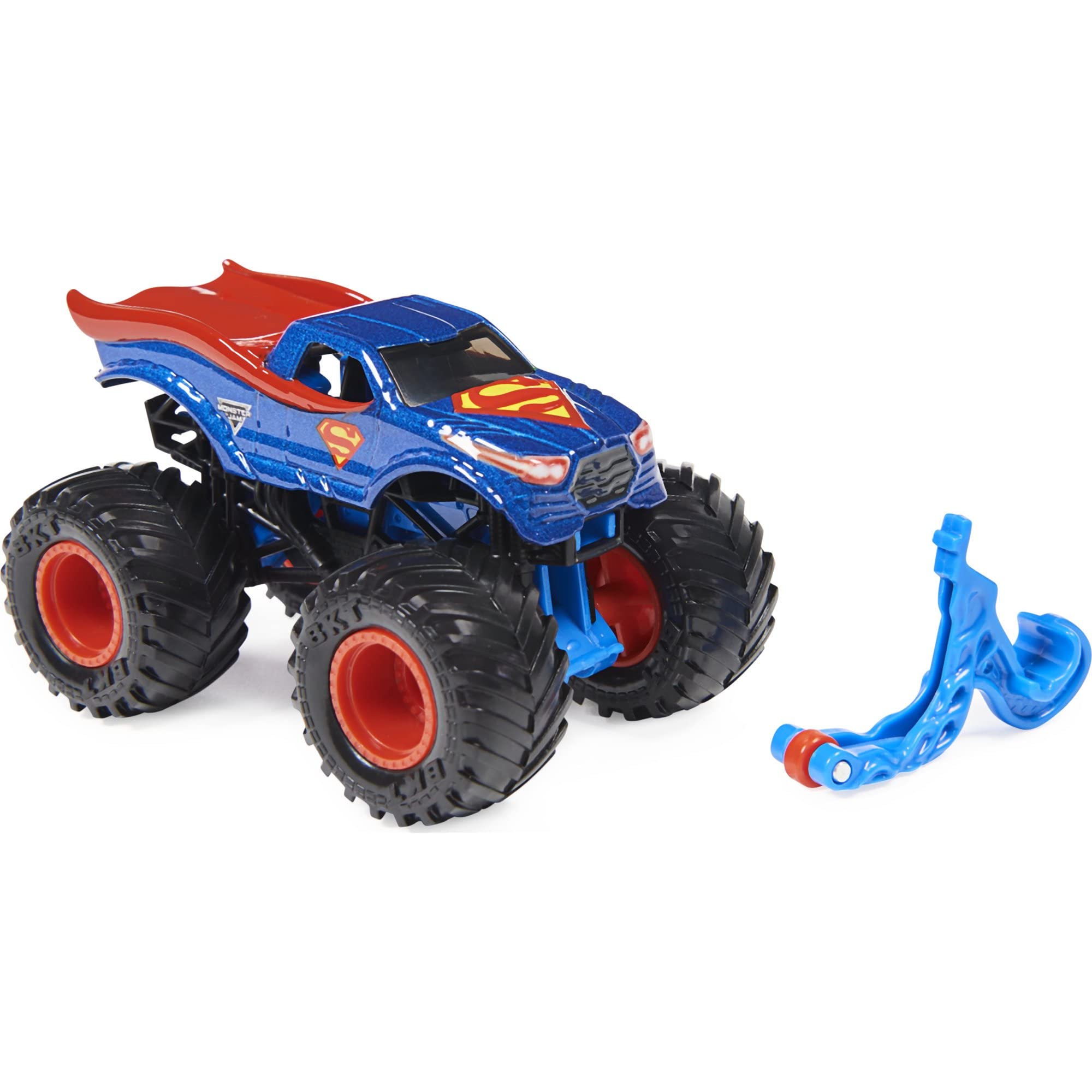 Monster Jam 2021 Spin Master 1:64 Diecast Monster Truck with Wheelie Bar: Heroes and Villains Superman,unisex-children