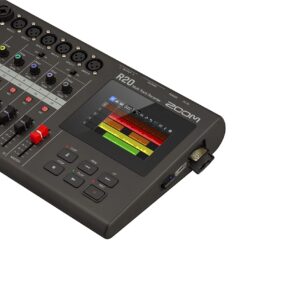 Zoom R20 Multi Track Tabletop Recorder, with Touchscreen, Onboard Editing, 16 Tracks, 6 XLR Inputs, 2 Combo Inputs, Effects, Synth, Drum Loops, and USB Audio Interface.