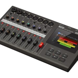 Zoom R20 Multi Track Tabletop Recorder, with Touchscreen, Onboard Editing, 16 Tracks, 6 XLR Inputs, 2 Combo Inputs, Effects, Synth, Drum Loops, and USB Audio Interface.