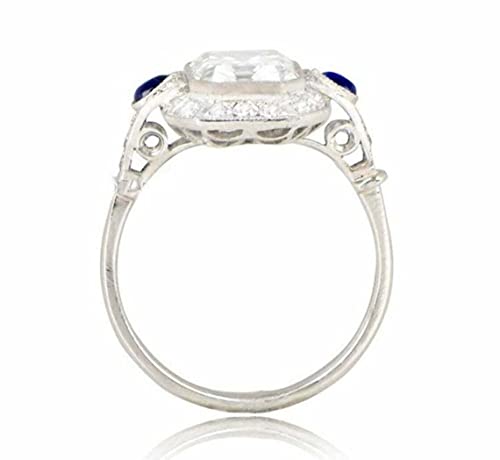 DESTINY JEWEL VintageArtDeco Engagement Wedding Party Ring,Solid 925 Silver Unique Ring, 2ct Round Diamond Ring_US:- 2ct_13