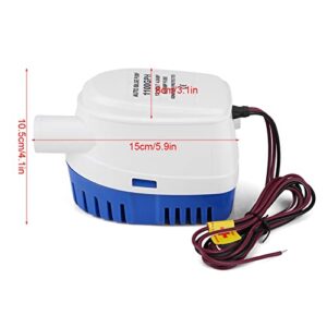 Bilge Pumps for Boats, 1100GPH 12V Automatic Bilge Pump Livewell Pump for Boat Marine Automatic Submersible Boat Water Pump Fully Auto Float Switch Internal