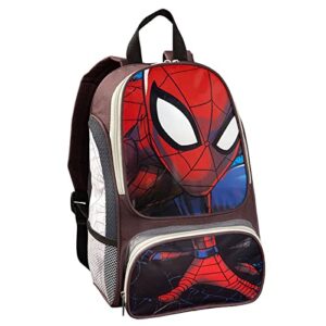 Exxel Marvel Spiderman Superhero Kids Outdoor Youth Sized 2 Piece Camping Set with Matching Sleeping Bag and Carrying Backpack, Multicolor