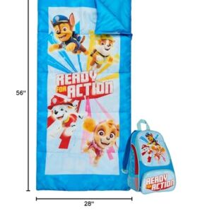 Exxel Outdoors Paw Patrol Backpack and Sleeping Bag Set – Paw Patrol Kids Indoor/Outdoor Kit, 2 Piece Set, Multi, (N-2PC21PAW)