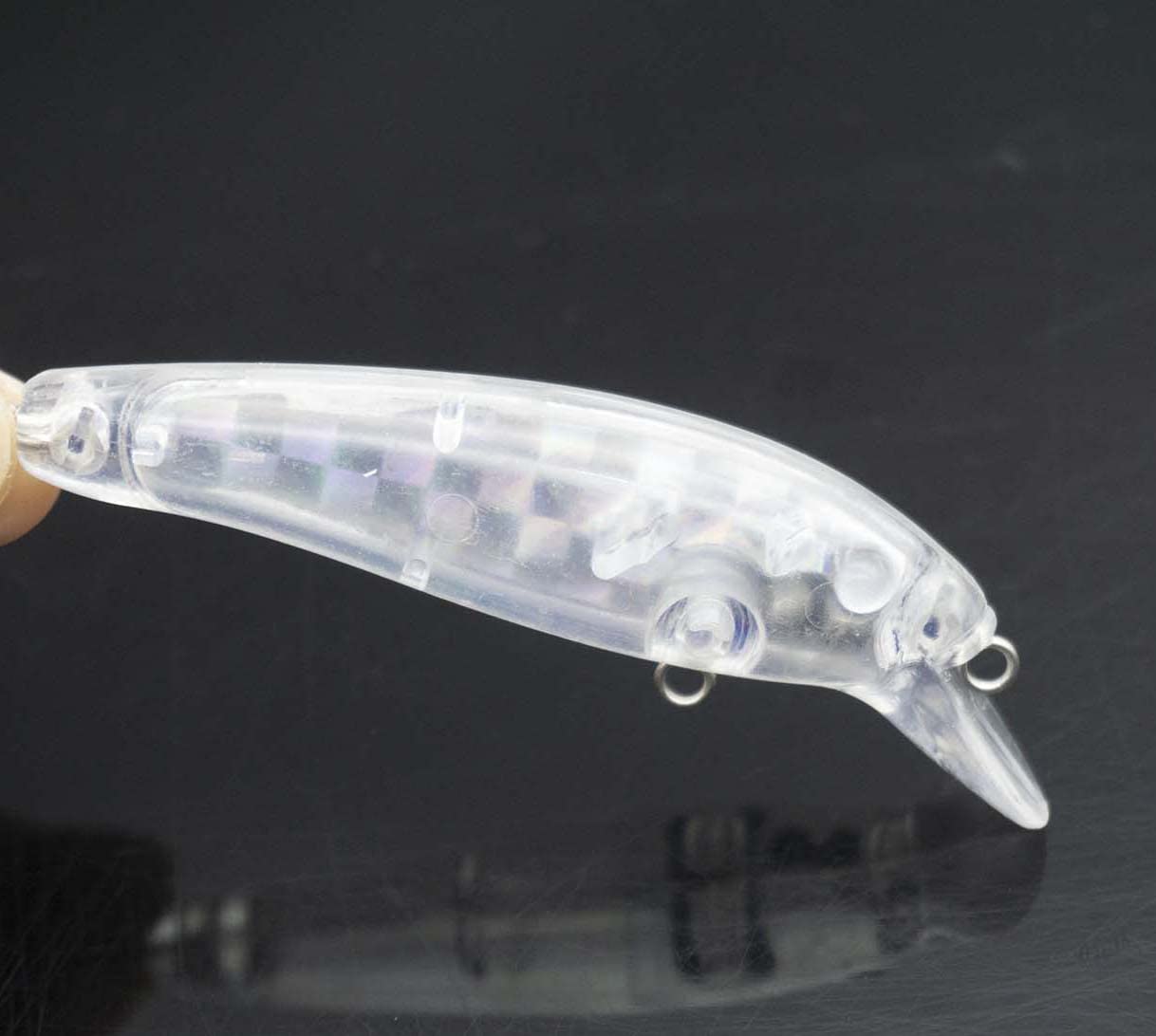 10PCS Unpainted Lure Blanks 5.22g 7.5cm Crankbait Simulation Blank Body Clear Hard Baits Trout Salmon Minnow Lure Popper Lures Topwater Freshwater 380