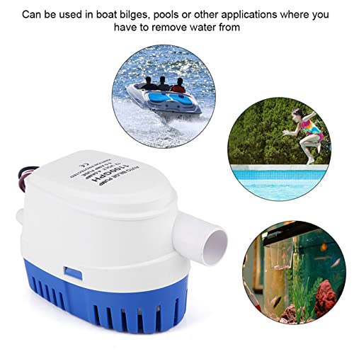 Bilge Pumps for Boats, 1100GPH 12V Automatic Bilge Pump Livewell Pump for Boat Marine Automatic Submersible Boat Water Pump Fully Auto Float Switch Internal