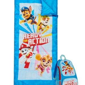 Exxel Outdoors Paw Patrol Backpack and Sleeping Bag Set – Paw Patrol Kids Indoor/Outdoor Kit, 2 Piece Set, Multi, (N-2PC21PAW)