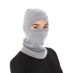 100% merino wool balaclava ash gray one size