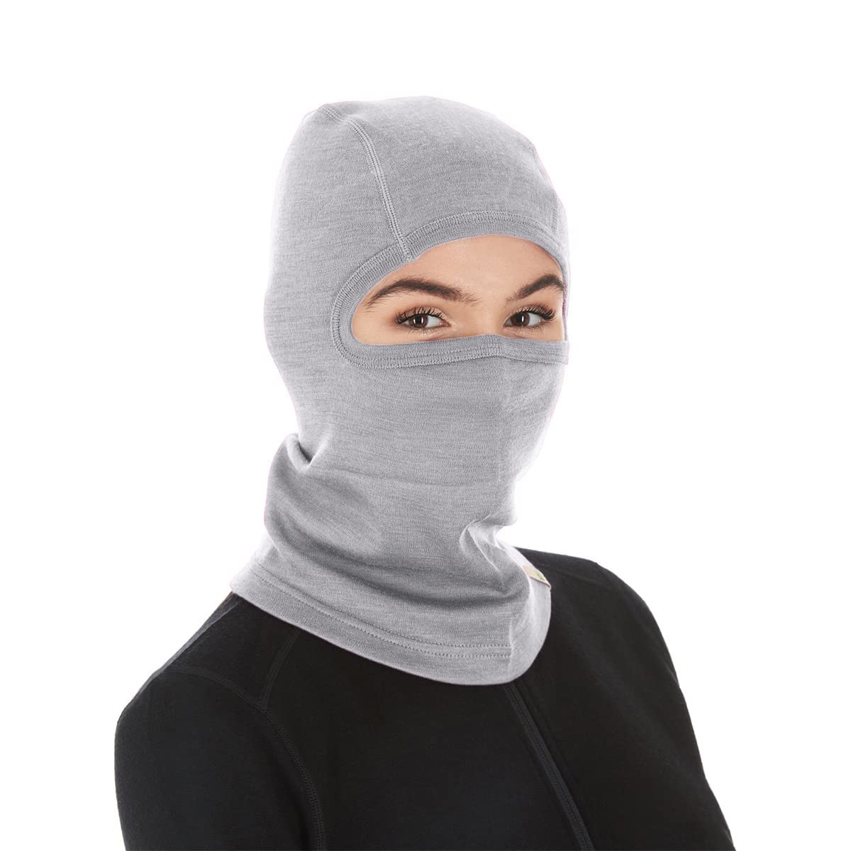 100% Merino Wool Balaclava Ash Gray One Size