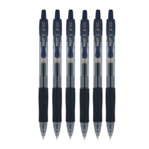 pilot g2 premium retractable gel-ink rolling ball pens, bold point 1.0mm, navy ink, 6 pack