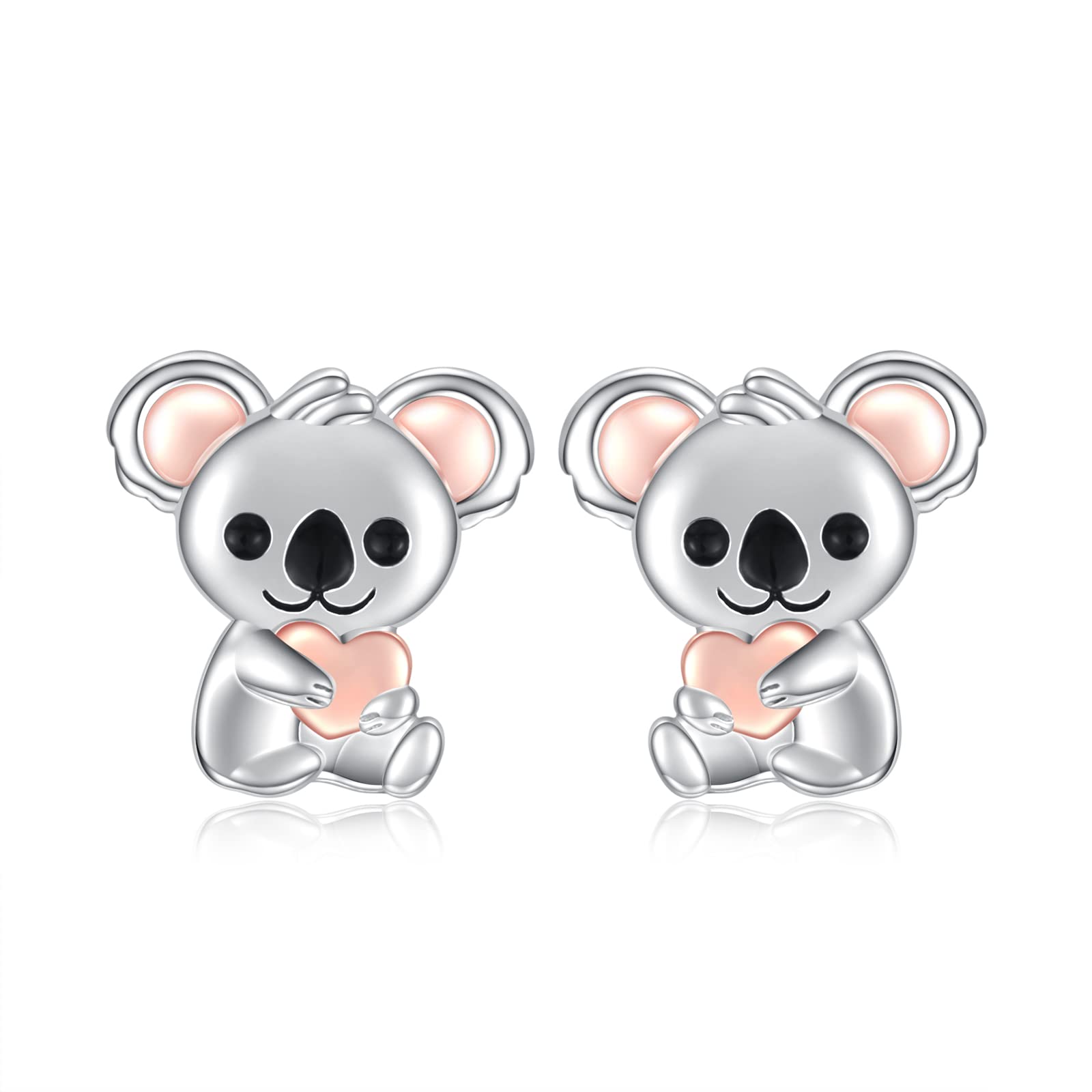 Sterling Silver Animal Stud Earrings: S925 Hypoallergenic Cute Koala Bear Unicorn Bunny Owl Butterfly Panda Earrings for Women Koala Animal Stud Earrings Jewelry Gifts (Koala)