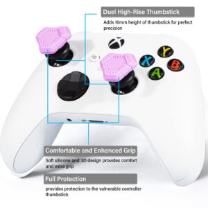 Playrealm FPS Thumbstick Extender &Texture Rubber Silicone Grip Cover 2 Sets for Xbox Series X/S & Xbox One Controller(UFO Purple)