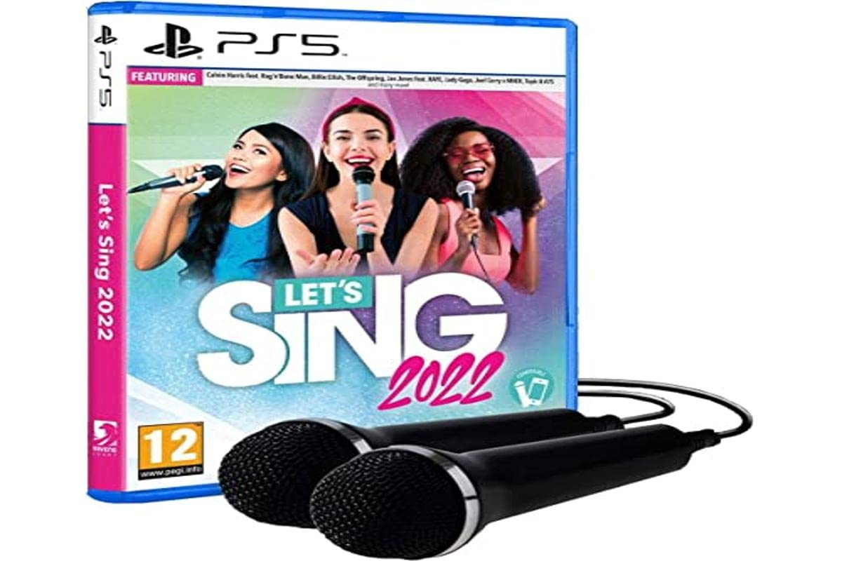 Ravens Court 1180490 Let's Sing 2022 - Double Mic Bundle,Black