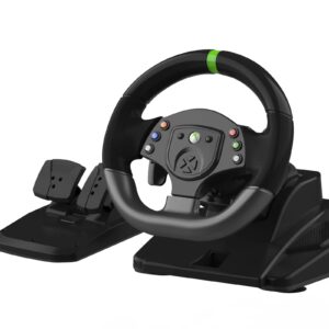 steering wheel for xbox 360，pc gaming racing wheel，volante para pc, 180 degree driving wheel with pedals and shifter for xbox 360 / ps3 / pc/switch/android