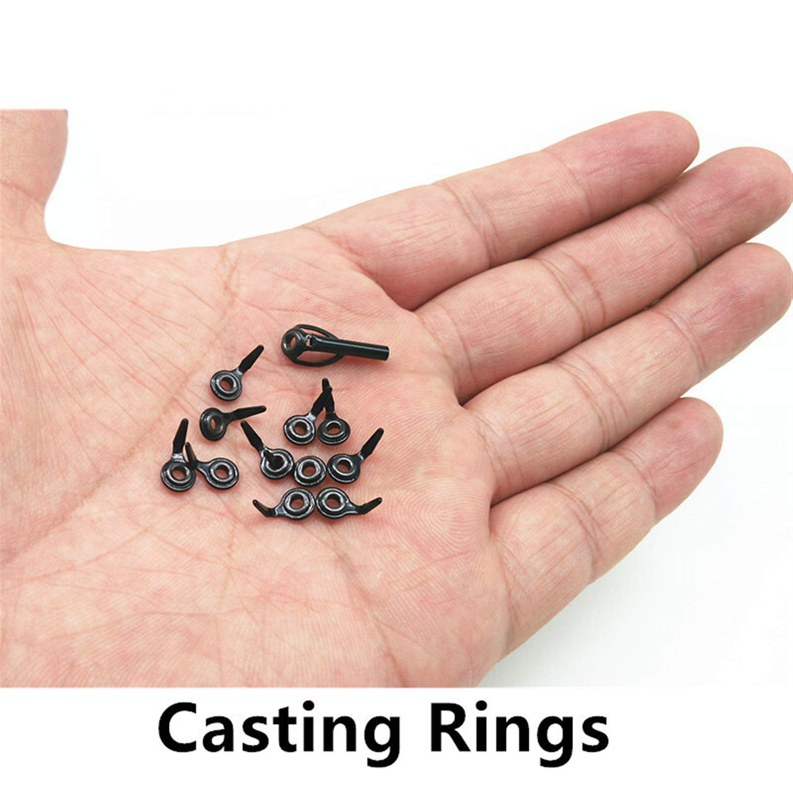 YINWUJIA 12pcs Micro Fishing Guide Rings Casting Ceramic Rod Rings for Repair DIY Repairing Rod Tips Carp Fishing Accessories Fishing Rod Tip Repair Replacement