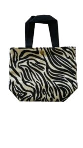 chezi animal print corduroy mini tote bag 10x8x4 (zebra)