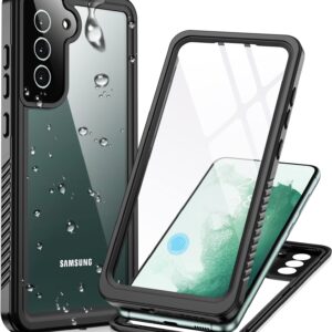 Temdan for Samsung Galaxy S22 Case,Waterproof Samsung S22 Case with Built-in Screen Protector Shockproof Dustproof Heavy Duty Full Body Protective Case for Samsung Galaxy S22 5G 6.1'',Black