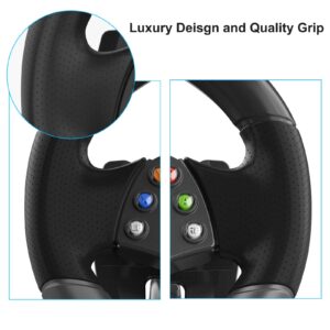 Steering Wheel for Xbox 360，PC Gaming Racing Wheel，volante para PC, 180 Degree Driving Wheel with pedals and shifter for XBOX 360 / PS3 / PC/Switch/Android