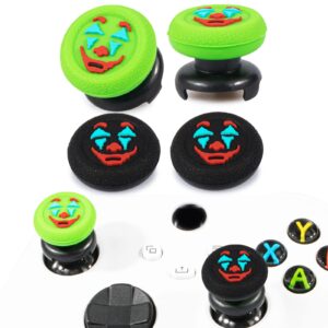 playrealm fps thumbstick extender &texture rubber silicone grip cover 4 sets for xbox series x/s & xbox one controller(joker green+black)