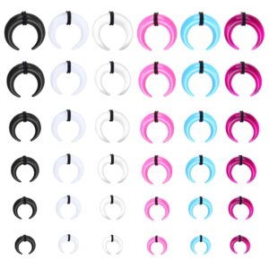 lolias 16g-6g septum pincher tapers septum rings acrylic stainless steel internally threaded spike horseshoe barbells septum pincher nose ear cartilage septum stretching kit for women men