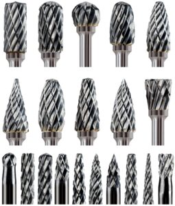 sworker 20 pcs 1/8" shank carbide burr bits compatible with dremel bits metal grinding bits wood stone carving cutting engraving grinder kit attachment rotary tool accessories set harder than diamond