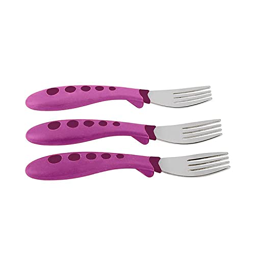 NUK First Essentials Kiddy Cutlery Forks (3 Count (Pack of 1) Purple)