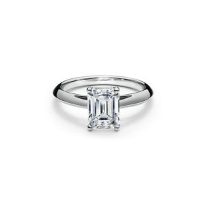 vinson 2 ct emerald cut moissanite solitaire ring in sterling silver engagement ring for women (12.5)