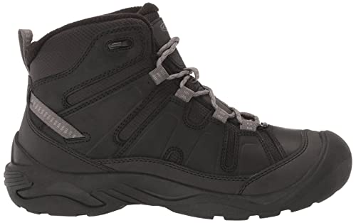 KEEN Men's Circadia Mid Heigh Polar Insulated Waterproof Hiking Boots, Black/Steel Grey, 10