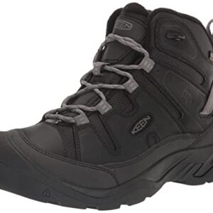 KEEN Men's Circadia Mid Heigh Polar Insulated Waterproof Hiking Boots, Black/Steel Grey, 10