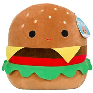 squishmallows original 16-inch large carl the cheeseburger - official jazwares plush - collectible soft & squishy cheeseburger stuffed animal toy - add to your squad - gift for kids, girls & boys