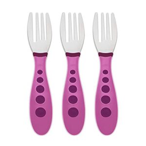 NUK First Essentials Kiddy Cutlery Forks (3 Count (Pack of 1) Purple)